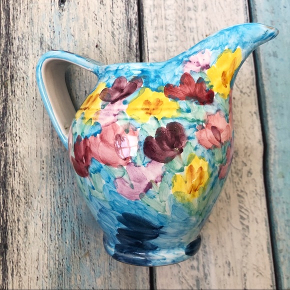 Kitchen | Vintage Grazia Deruta Flori Pitcher Italy Ceramic | Poshmark